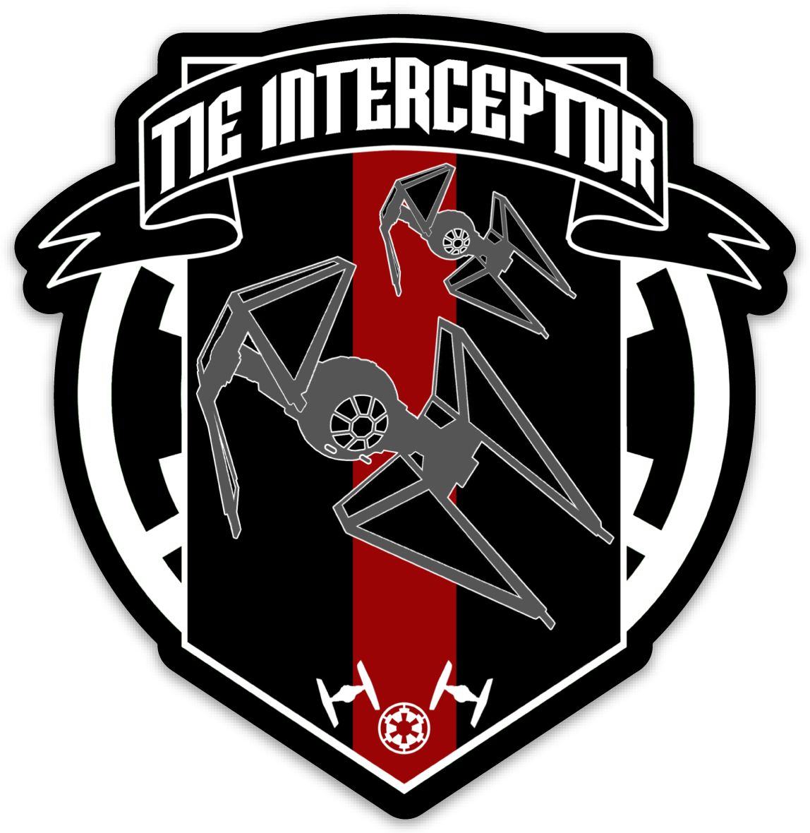 Tie Interceptor ships logo sticker 3" – GALACTIC PILOT SUPERSTORE